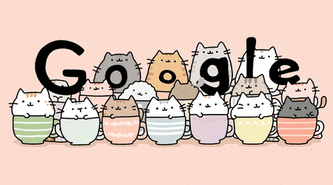 Cute Cats in Teacups Google Doodle - Custom Doodle for Google