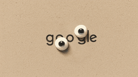 Funny Text Logo Eyes Google Doodle - Custom Doodle for Google