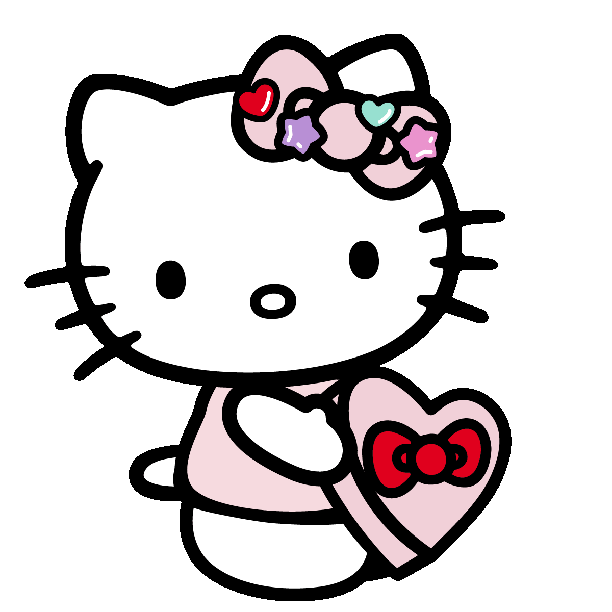 Hello Kitty Heart Gift Box Doodle - Custom Doodle for Google