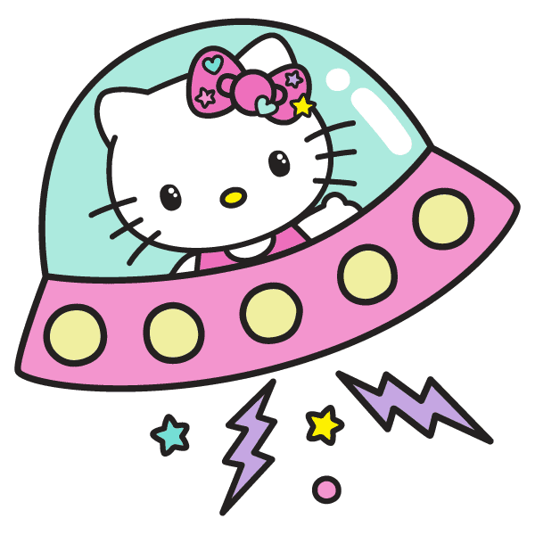 Hello Kitty UFO Space Kawaii Doodle - Custom Doodle for Google