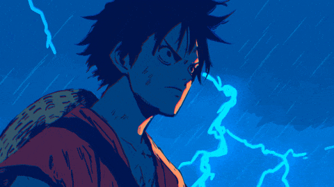 One Piece Luffy in Ocean Waves Doodle - Custom Doodle for Google