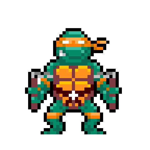 TMNT Michelangelo Pixel Doodle - Custom Doodle for Google