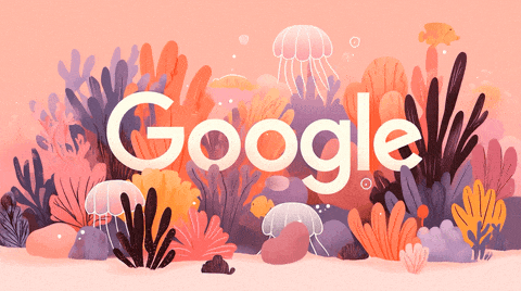 Underwater Coral Reef Google Doodle - Custom Doodle for Google