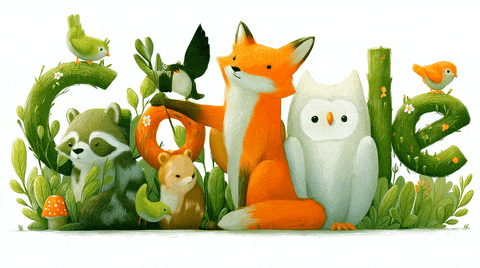 Cute Forest Animals Google Doodle - Custom Doodle for Google