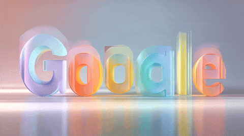 Gradient Glass Logo Google Doodle - Custom Doodle for Google