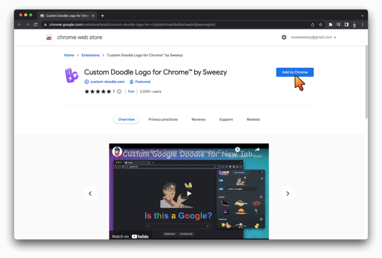Custom Doodle for Google extension - Customize New Tab