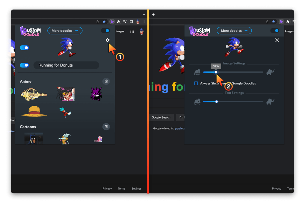 Custom Doodle for Google extension - Customize New Tab